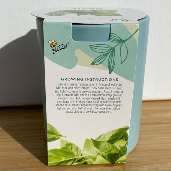 Buzzy | Accents | Buzzy Herb Grow Kit In A Ceramic Pot Basil | Poshmark